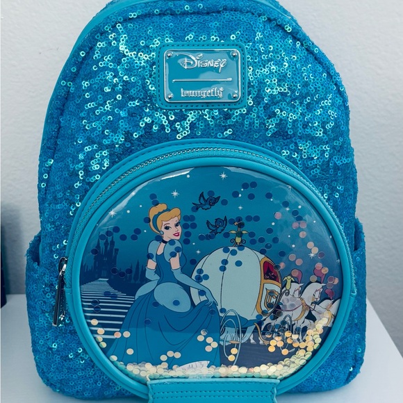 Loungefly | Accessories | Loungefly Disney Blue Sequin Kids Backpack ...